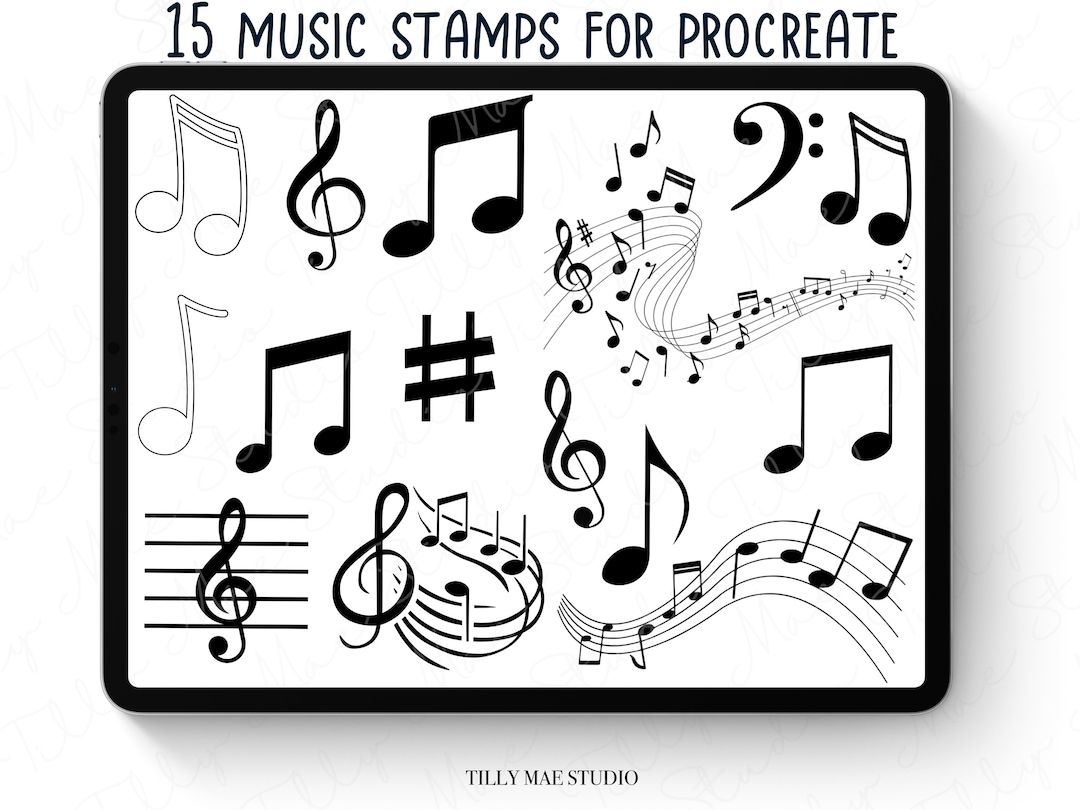 Music Procreate Brushes Music Notes Procreate Music Note Stamps ...