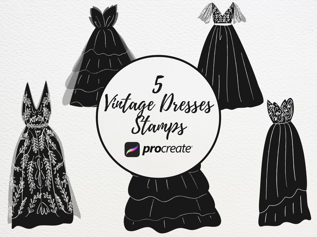 Procreate Dress Stamps Clothing Procreate Stamps Dresses Procreate ...
