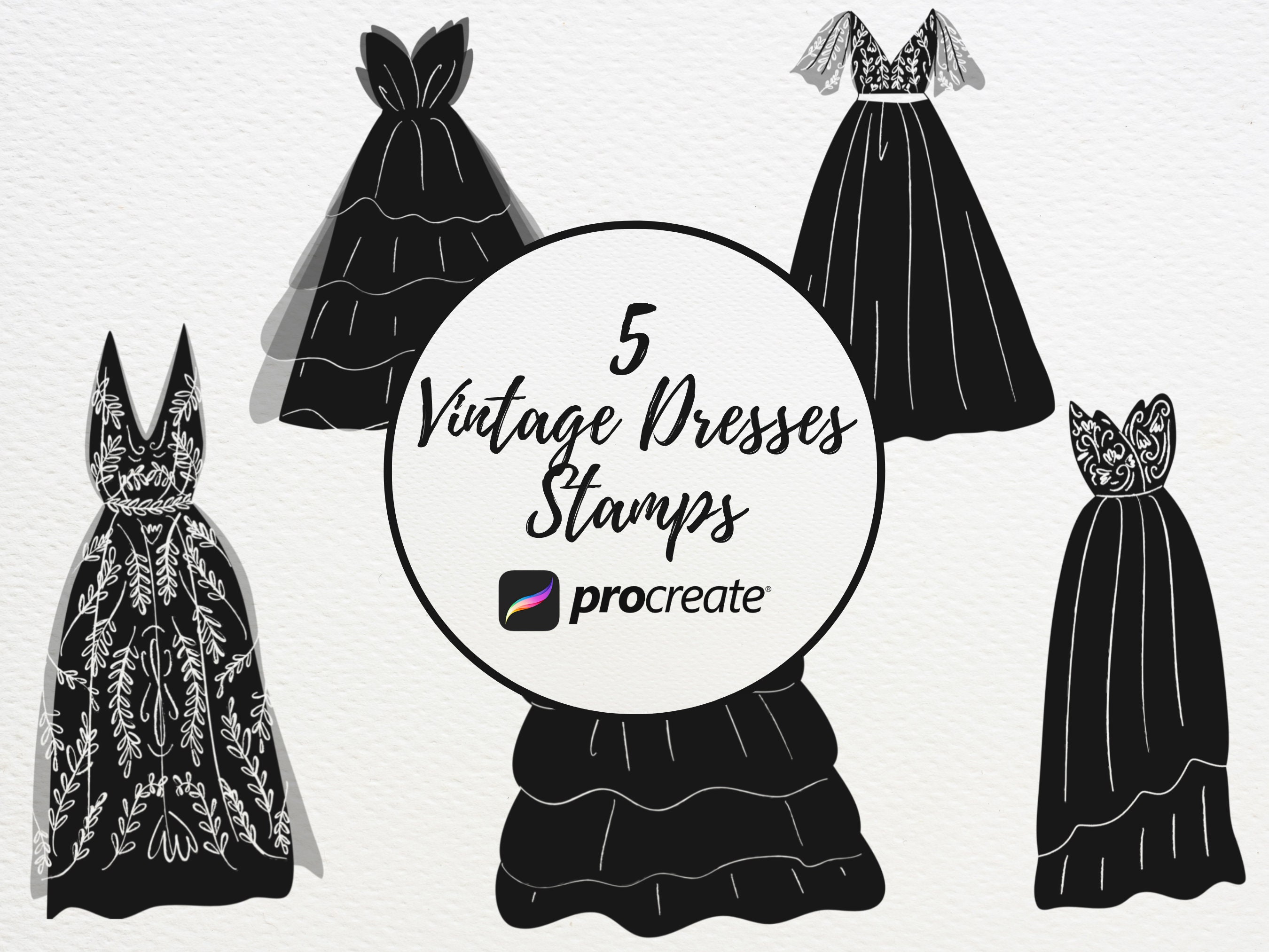 Procreate Dress Stamps Clothing Procreate Stamps Dresses Procreate ...