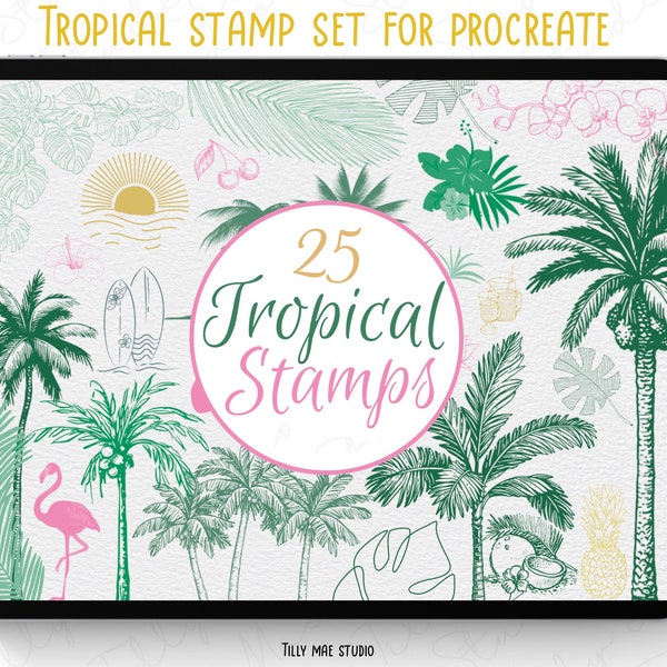 Palm Tree Stamp - Etsy