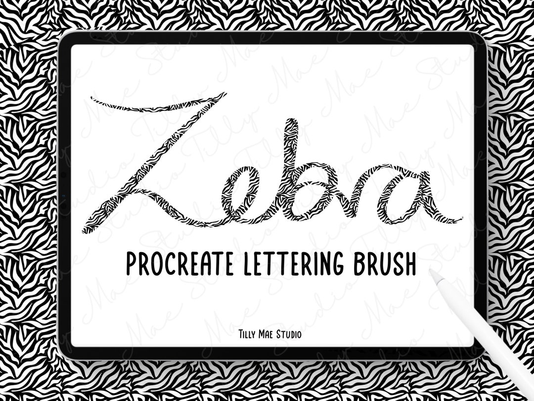 Zebra Procreate Brushes Safari Procreate Brush Zebra Lettering Brush ...