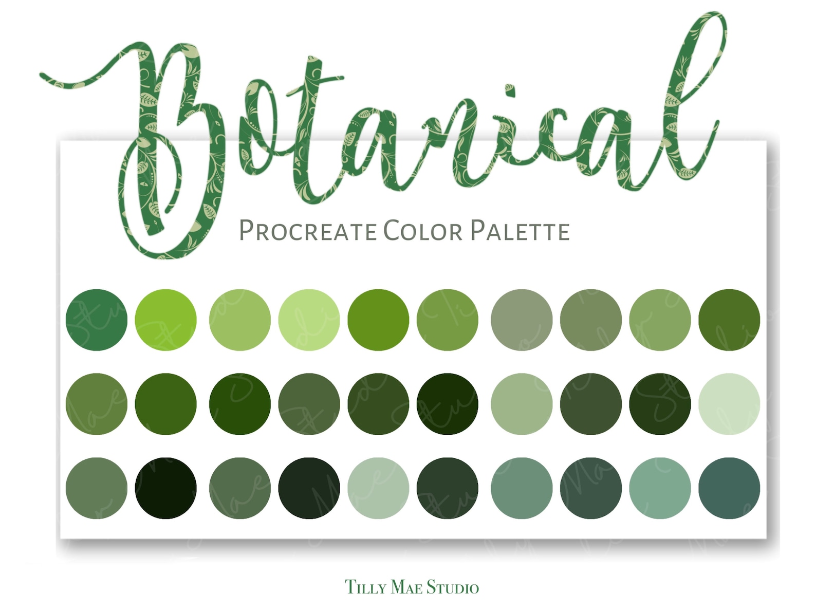 Botanical Procreate Color Palette: 30 Nature Swatches (digital Download ...