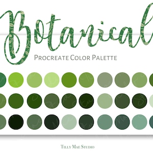 Botanical Procreate Color Palette: 30 Nature Swatches (digital Download ...