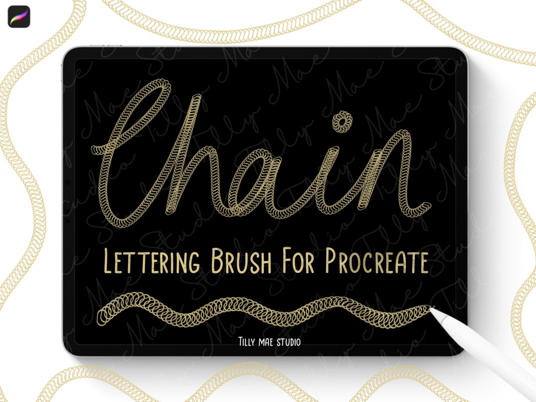 Chain Procreate Brushes Lettering Procreate Gold Chain Brush Jewellery ...