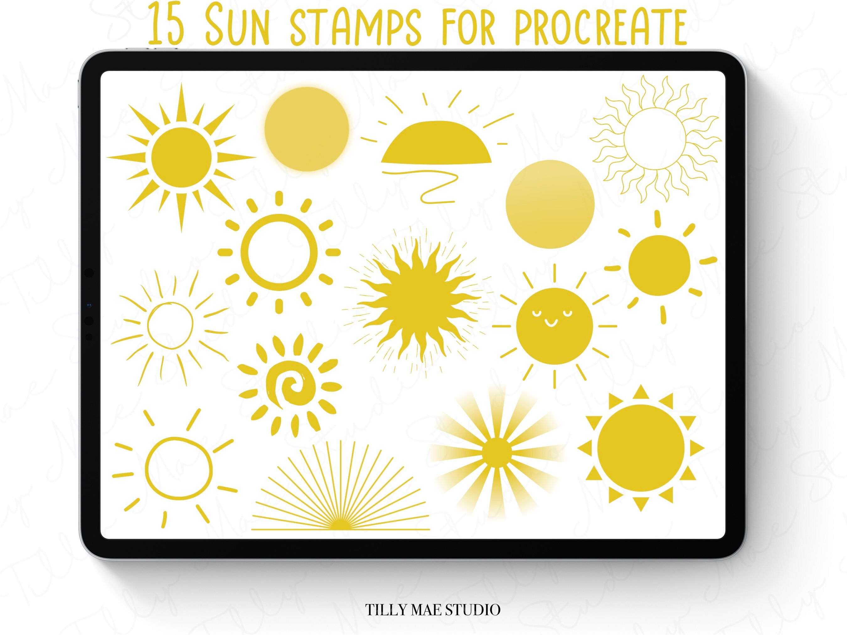 Sun Procreate Brushes Sunshine Procreate Stamps Sunny Stamps - Etsy