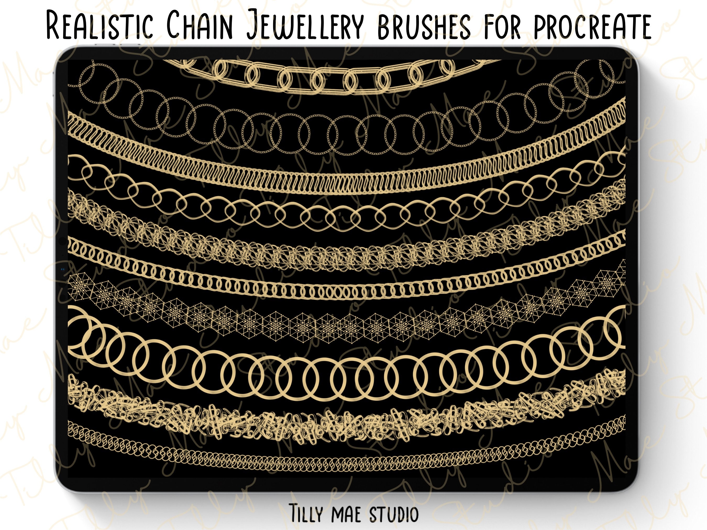 Procreate Chain Brushes Procreate Jewelry Brush Set Chains Procreate Digital Brushes For 