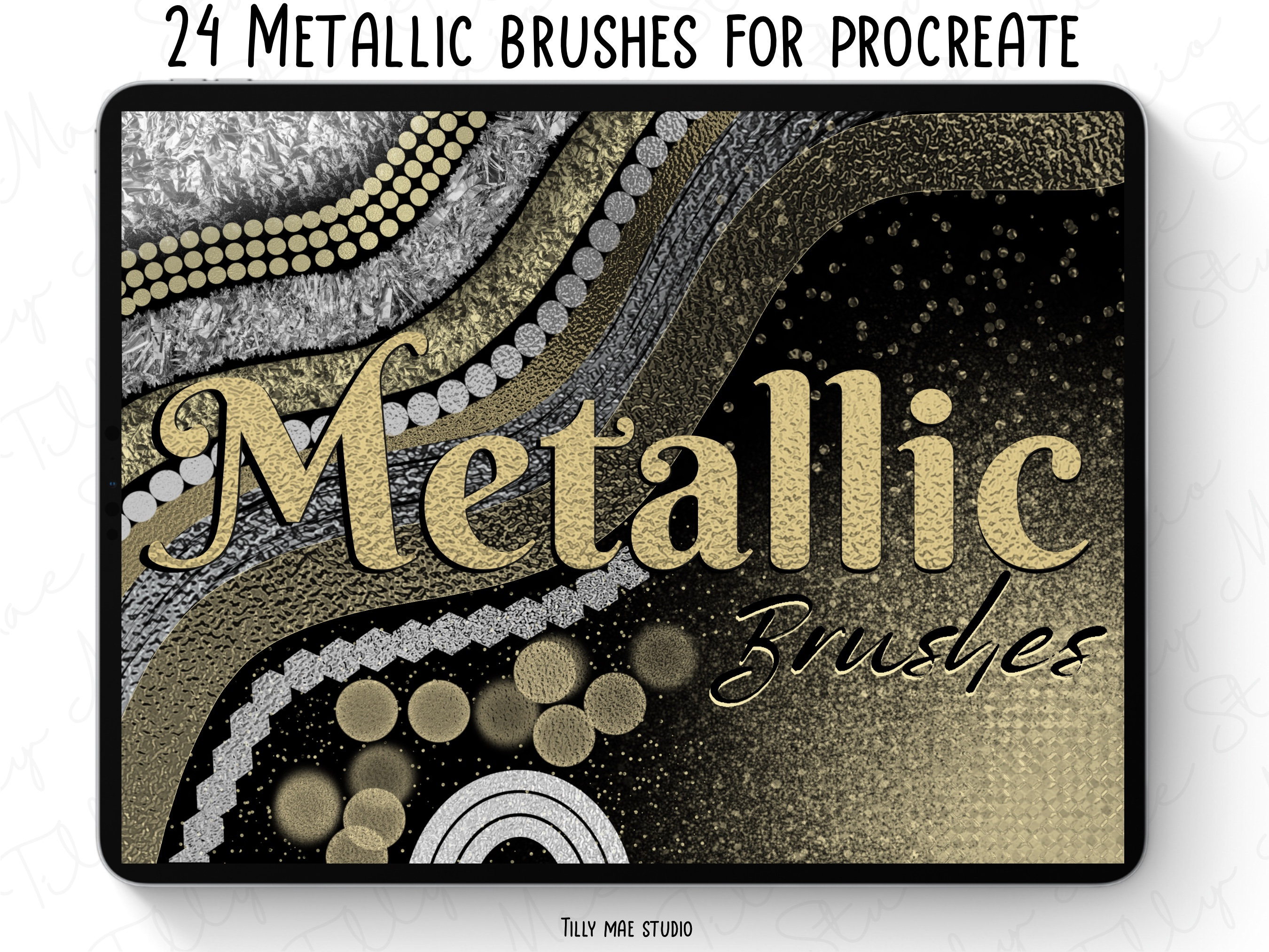 Metallic Brushes for Procreate, Procreate Brushes Metallic Textures ...