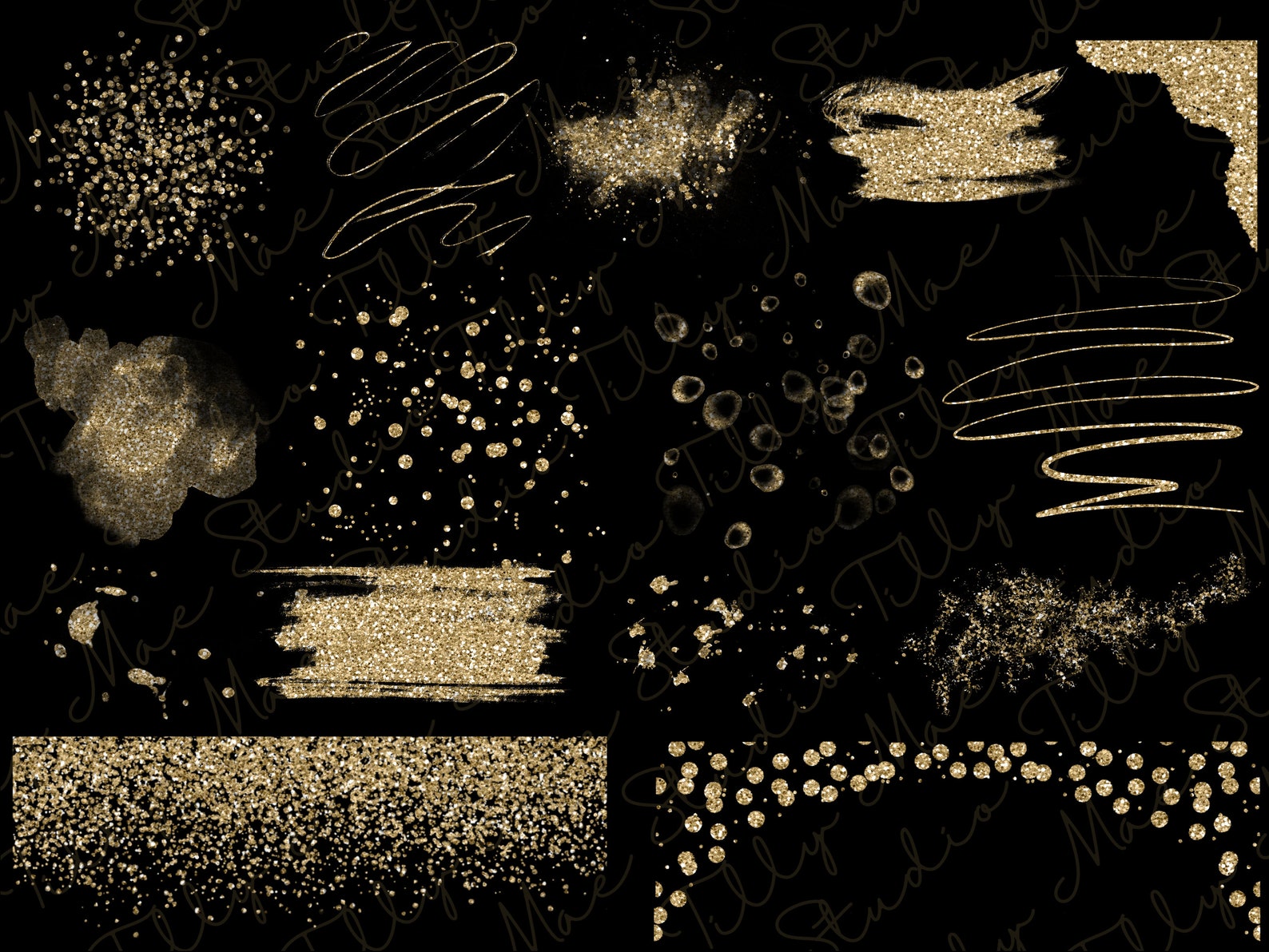Gold Confetti Clipart Glitter Border PNG Glitter Overlay Gold Clip Art ...