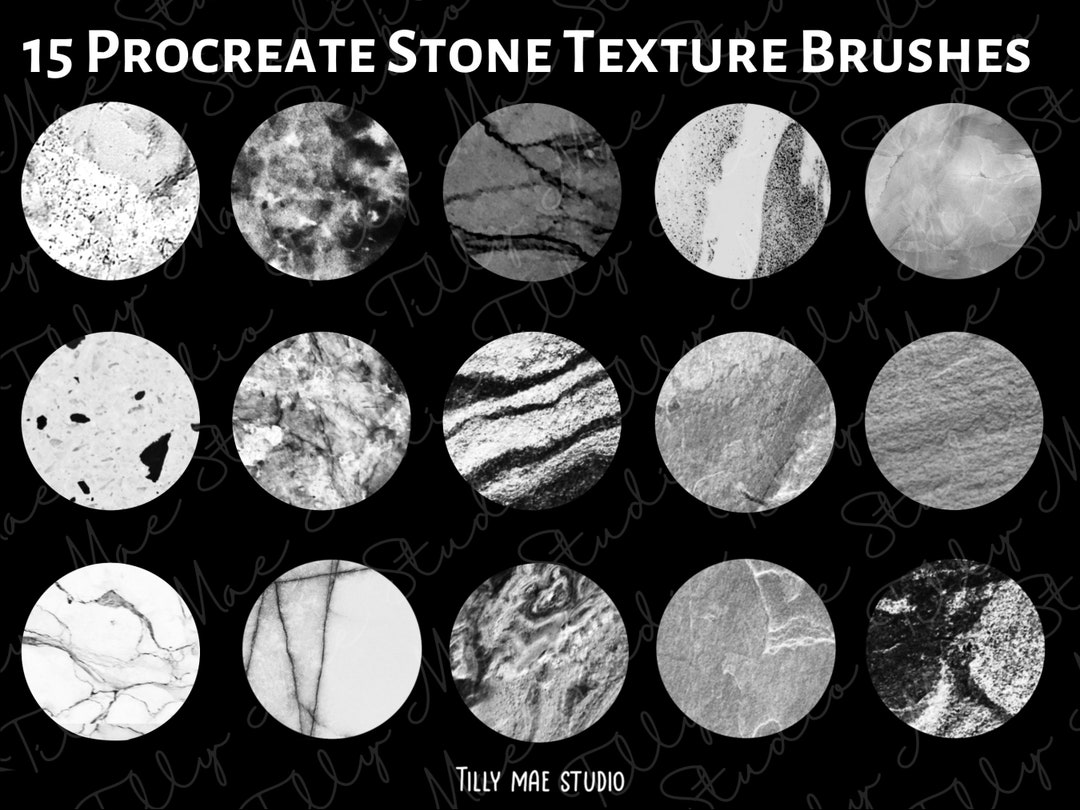 Realistic Stone Procreate Brushes: Polished Granite, Marble, Slate Textures for Digital Art ...