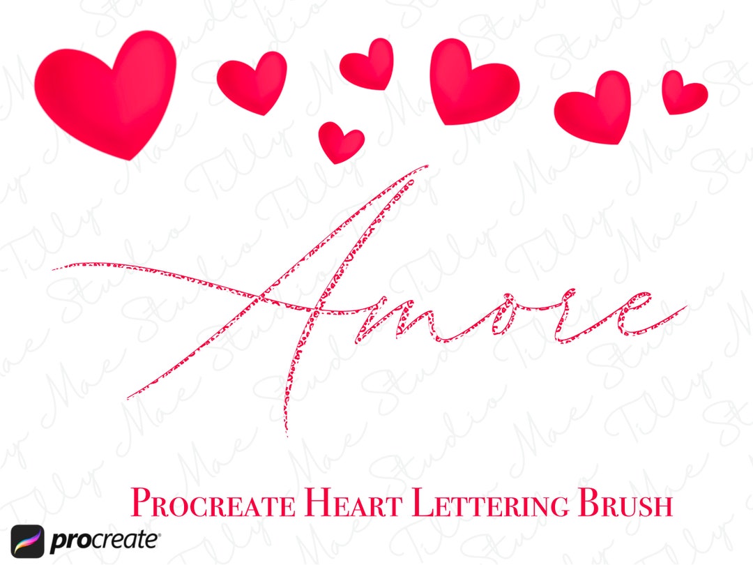 Amore Calligraphy Procreate Brush & Grid for iPad Lettering - Instant ...