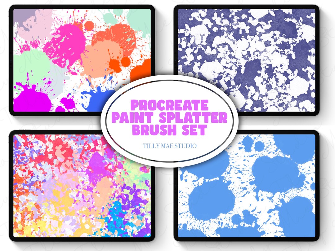 Procreate Paint Splatter & Spill Brush Set: Digital Art Tools for iPad ...
