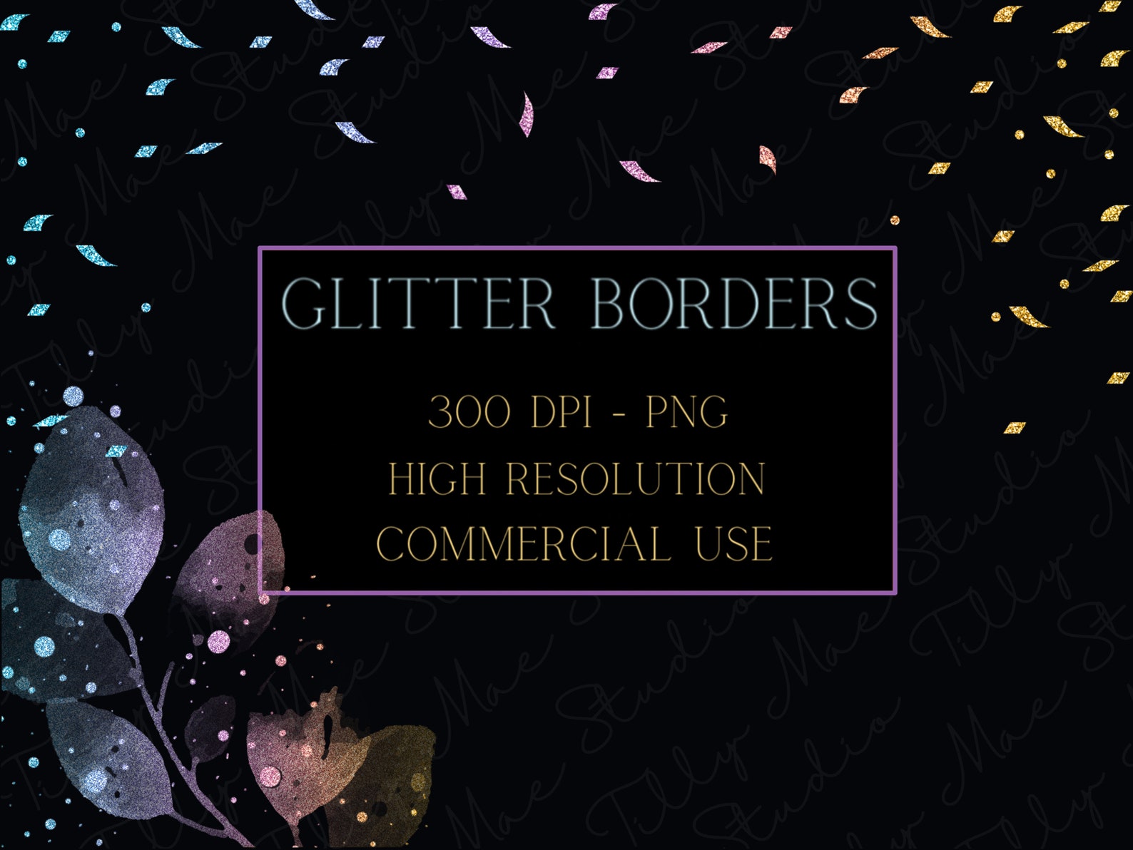 Rainbow Glitter Confetti Border Glitter Borders Glitter - Etsy