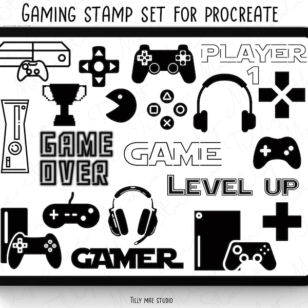 Video Game Stamps Procreate - Etsy