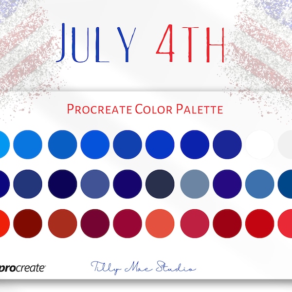 4th of July Color Palette - Etsy
