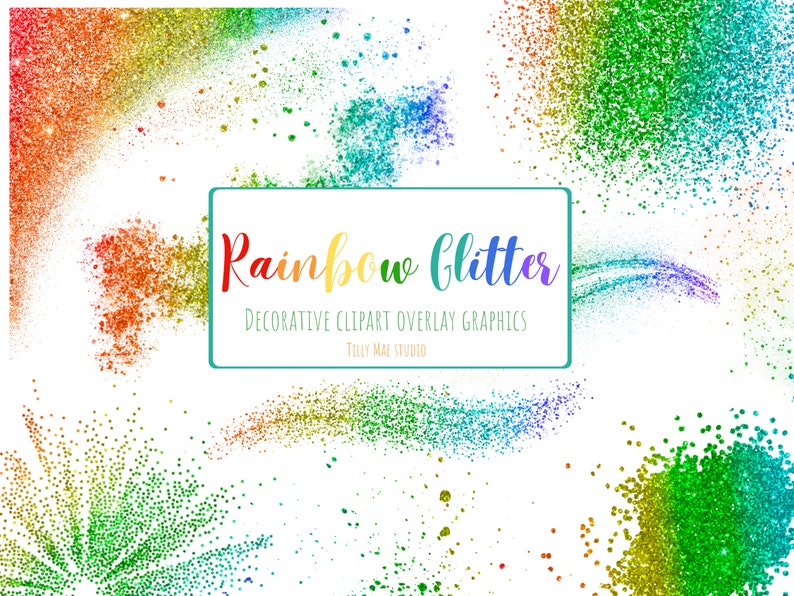 Rainbow Glitter Clipart Glitter Dust Png Glitter Overlay Rainbow Clip ...
