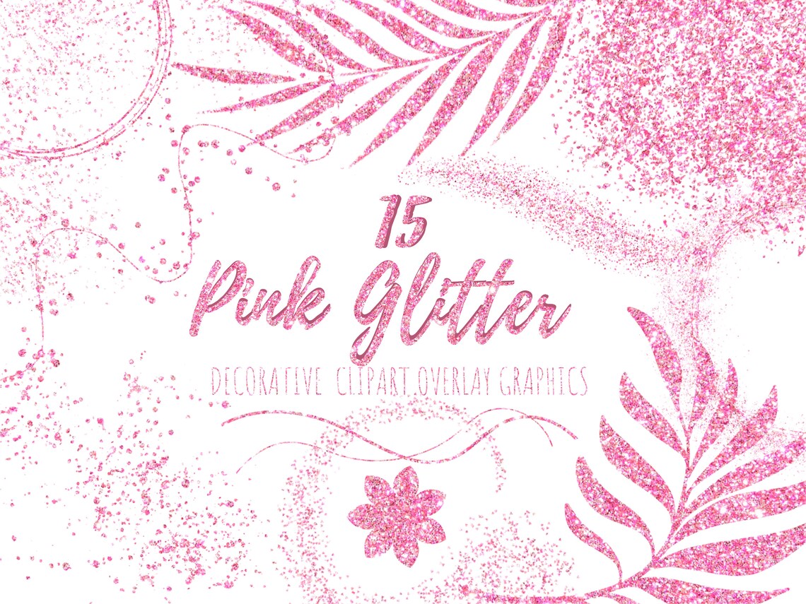 Pink Confetti Clipart Glitter Border PNG Glitter Overlay - Etsy
