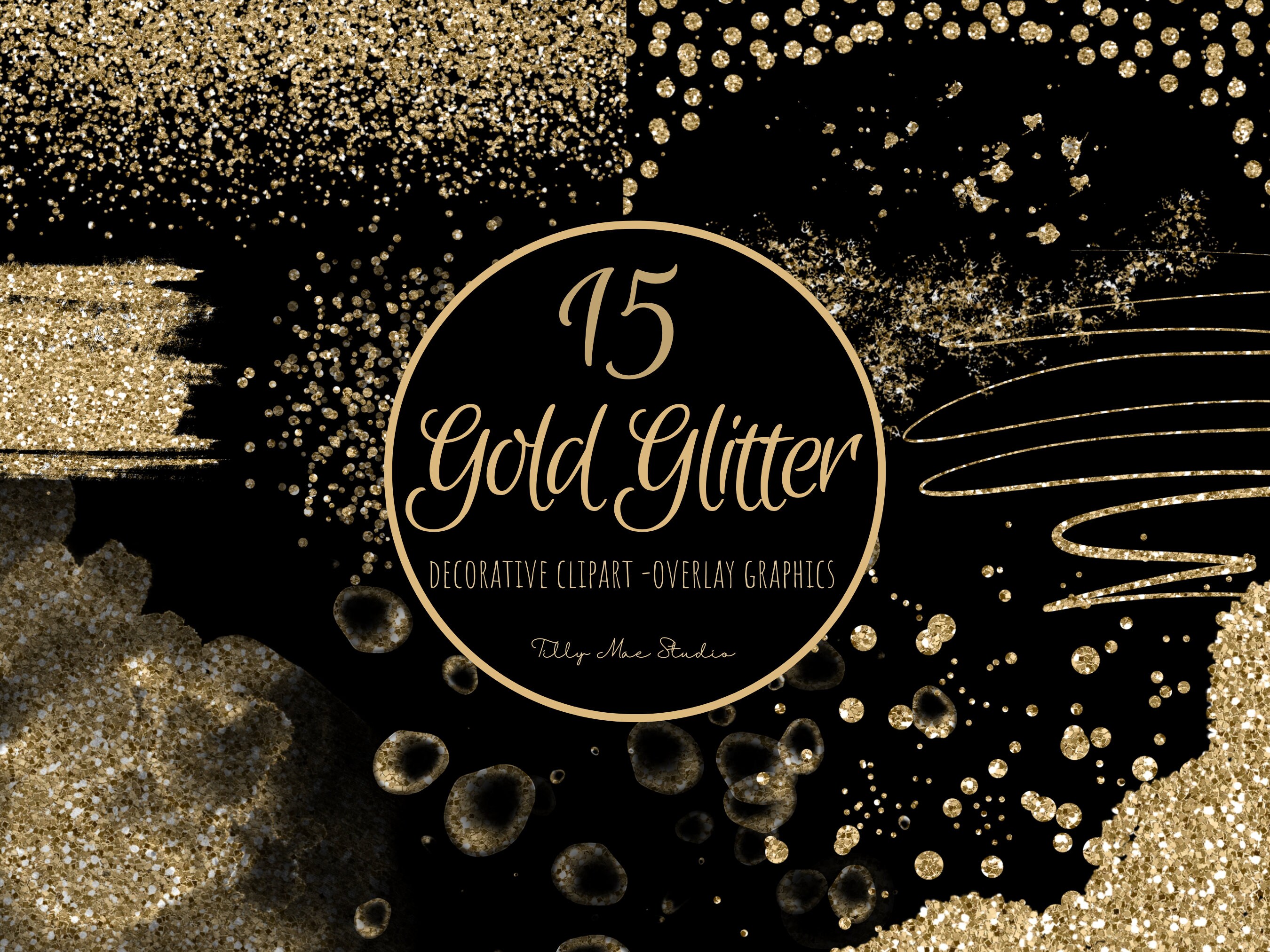 Gold Confetti Clipart Glitter Border PNG Glitter Overlay - Etsy