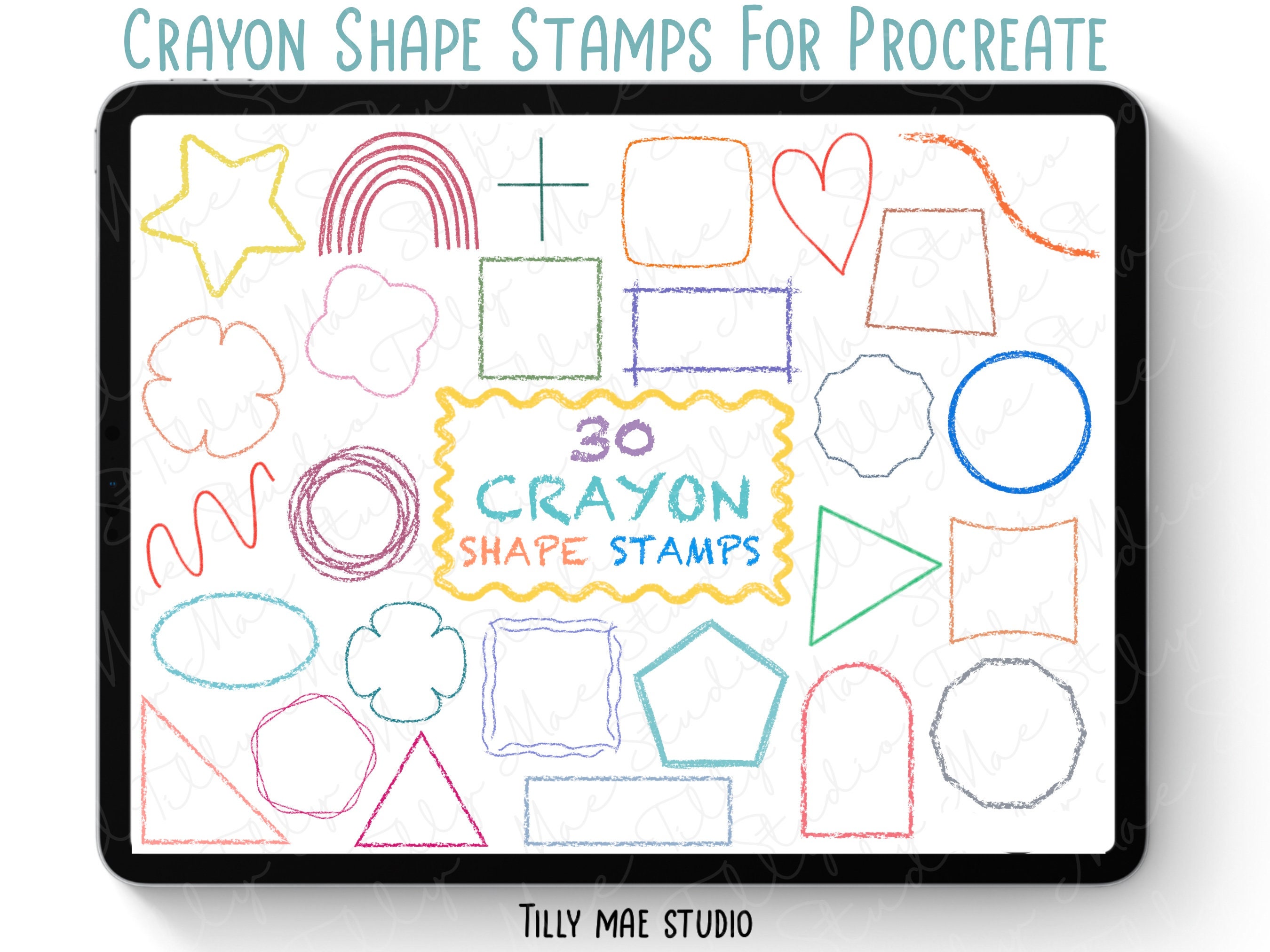 Procreate Crayon Shapes Crayon Procreate Stamps Procreate Crayons ...