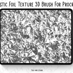 Realistic 3D Metallic Foil Procreate Brush Set: Aluminium Texture for Digital Art and Design - Etsy