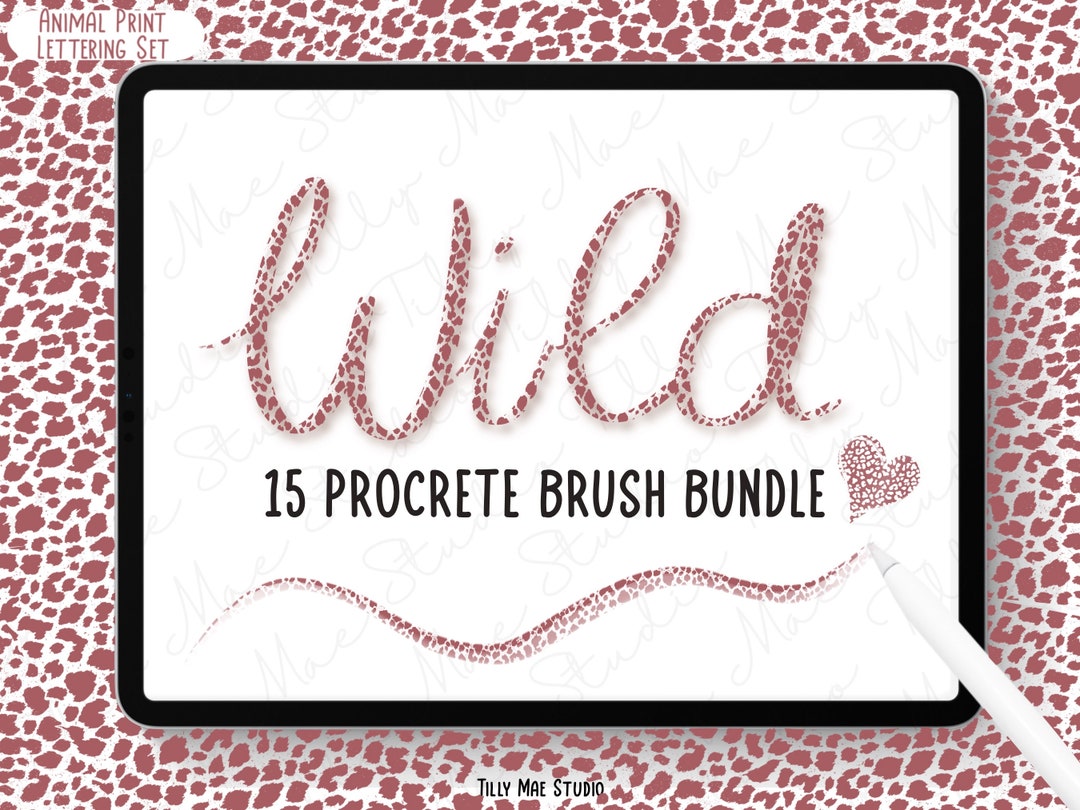 Animal Print Procreate Brushes | Leopard Cheetah Print Procreate Brush Set | Wild Lettering ...