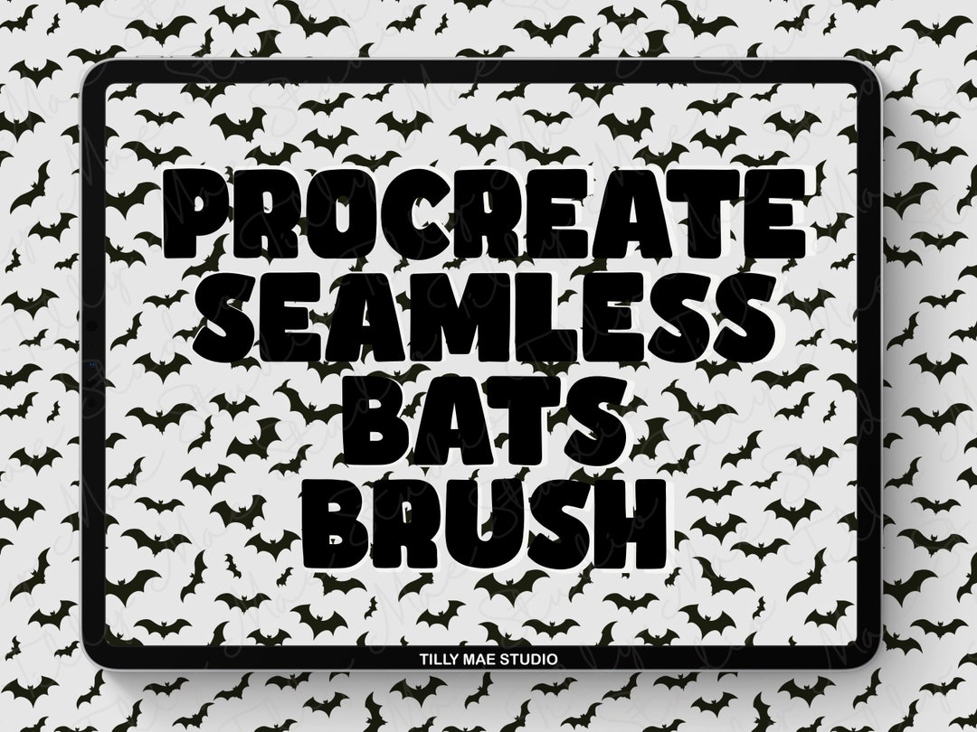 Seamless Halloween Bat Brush for Procreate: Digital Stamp for Spooky ...