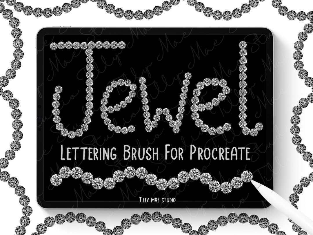 Procreate Jewel Diamond Lettering Brush Set for Ipad: Digital Download ...