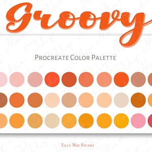 Groovy Procreate Color Palette | Procreate Swatches | Retro Colour ...