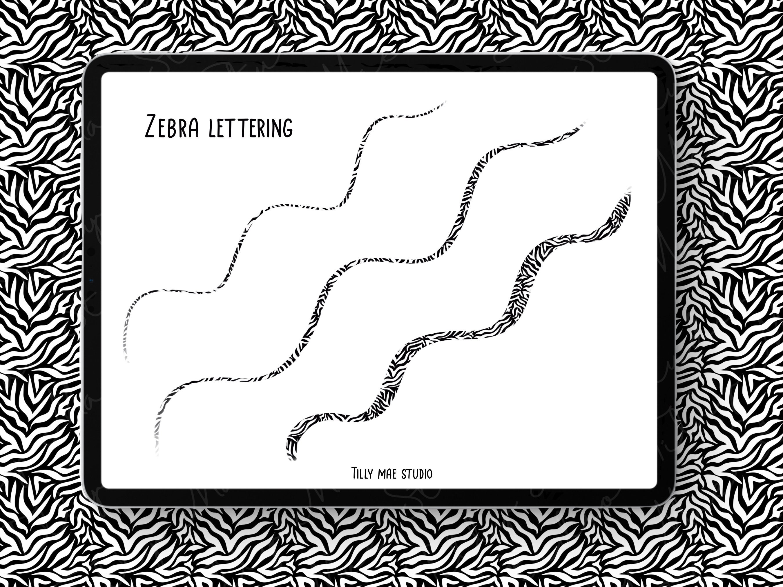 Zebra Procreate Brushes Safari Procreate Brush Zebra Lettering Brush ...