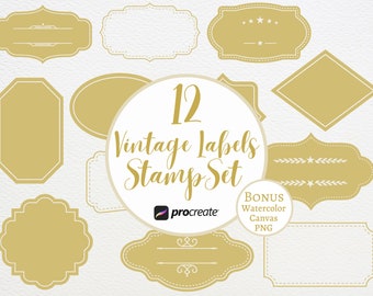 Procreate Label Stamps - Etsy