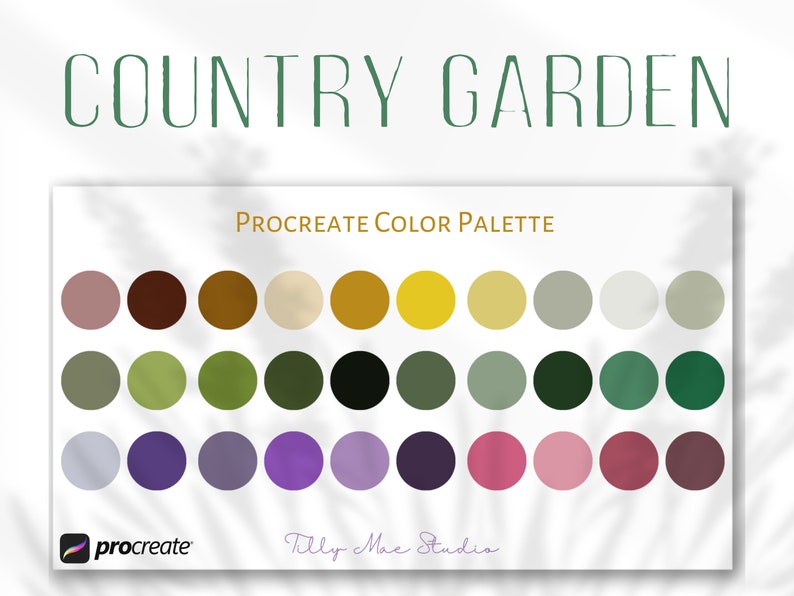 Procreate Color Palette Swatches Country Garden Floral - Etsy Hong Kong