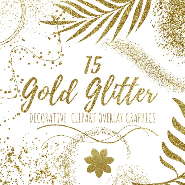 Gold Glitter Clipart - Etsy