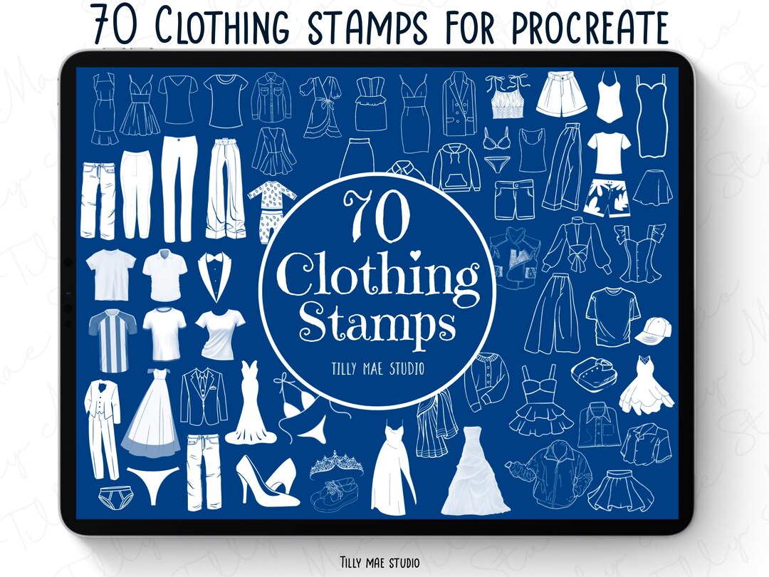 Digital Clothing Stamps for Procreate: Versatile Fashion Design Tools ...