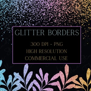 Rainbow Glitter Confetti Border Glitter Borders Glitter Frame Png ...