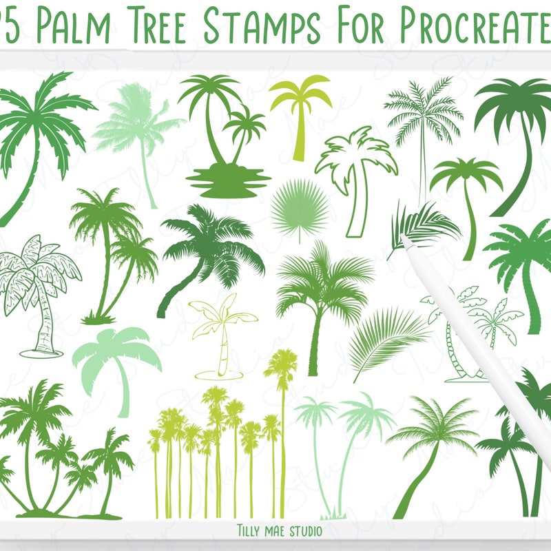 Palm Tree Stamp - Etsy