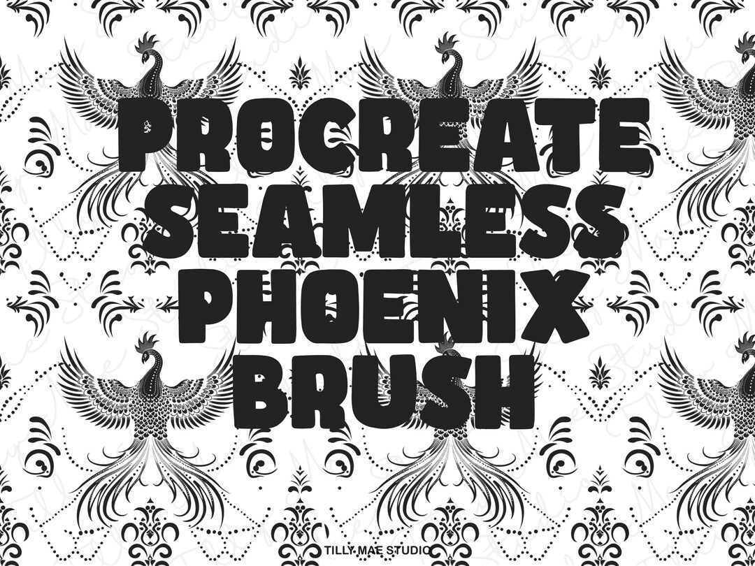 Procreate Phoenix Seamless Brush & Pattern Stamps for Digital Art and ...
