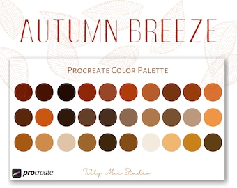 Warm Tone PROCREATE COLOR PALETTE Procreate Swatches, for Procreate App ...