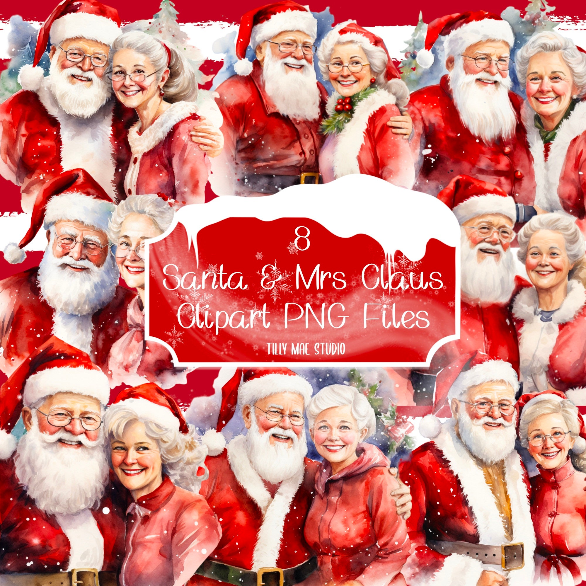 Santa and Mrs Claus Clipart Christmas Clipart Santa Clipart Christmas ...