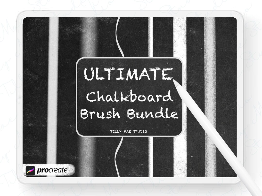 Chalkboard Brushes for Procreate: Digital Chalk Texture Bundle (JPG ...