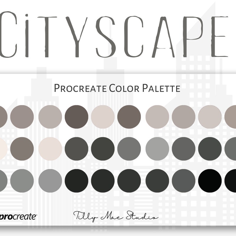 Gray Procreate Palette - Etsy