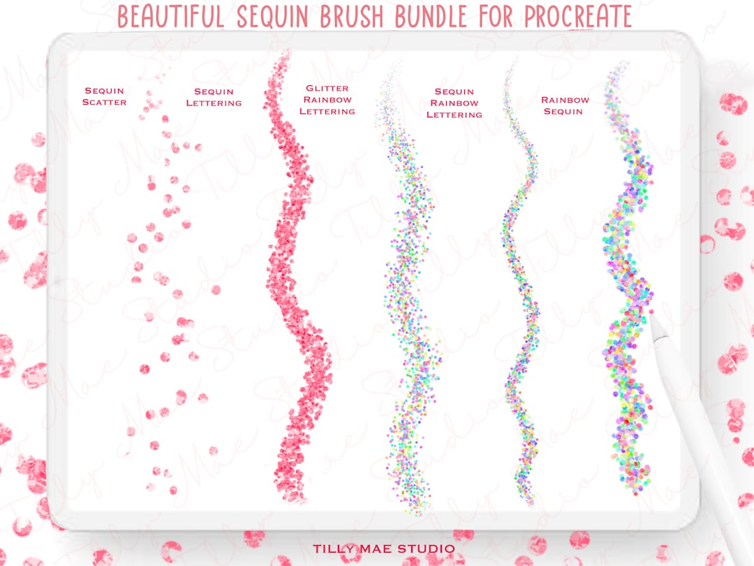 Sequin Brushes for Procreate Sequins Procreate Sequin Procreate Lettering Border Brushes Sequin ...