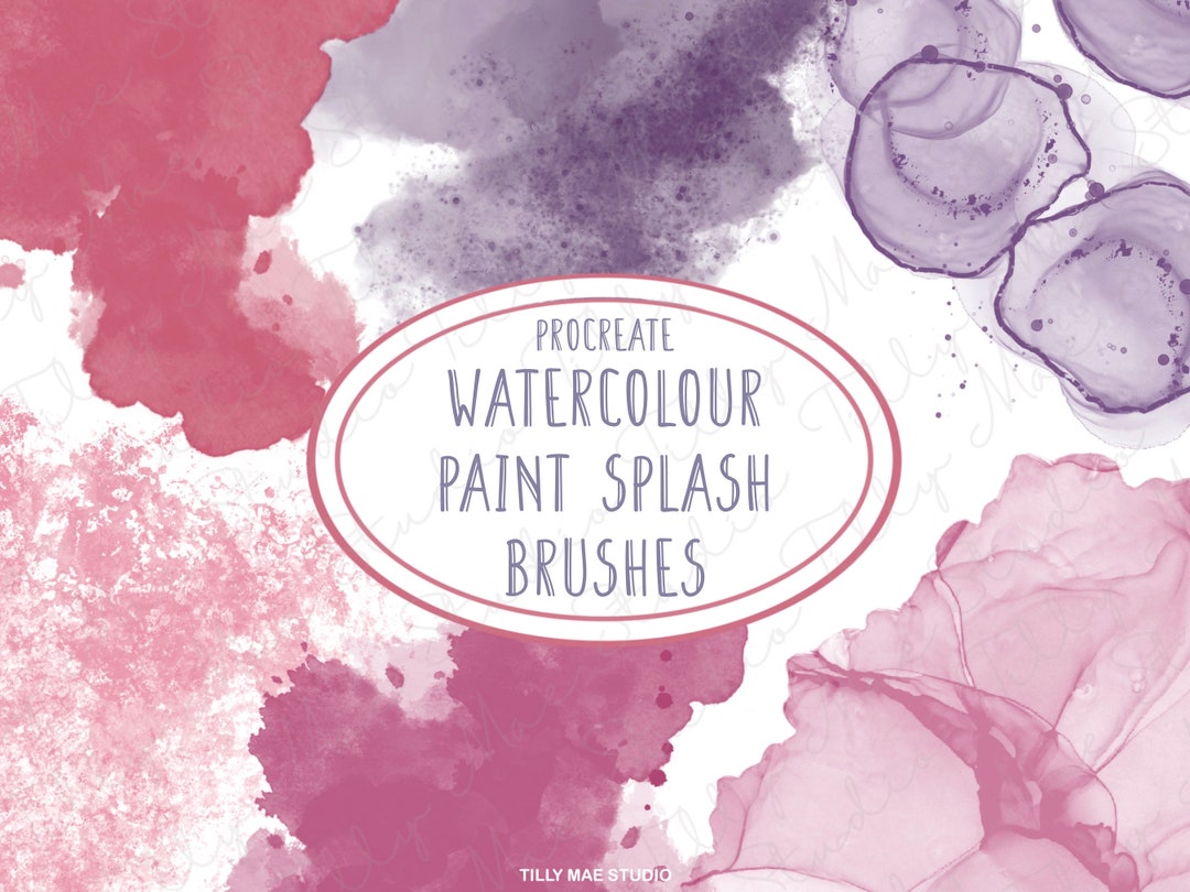 Procreate Watercolor Stamps - Watercolor Marks - Water Stains - Paint ...