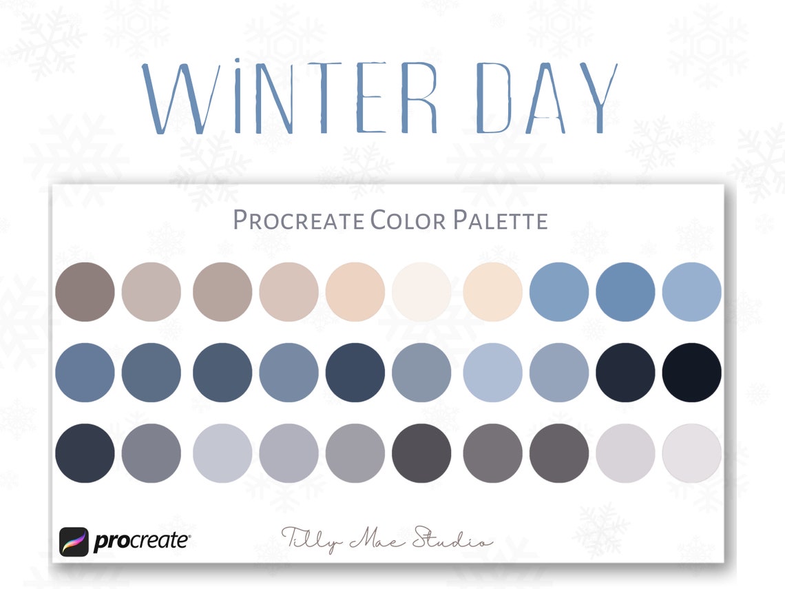 Procreate Color Palette, Winter Colors Palette, Cool Swatches, Colour ...