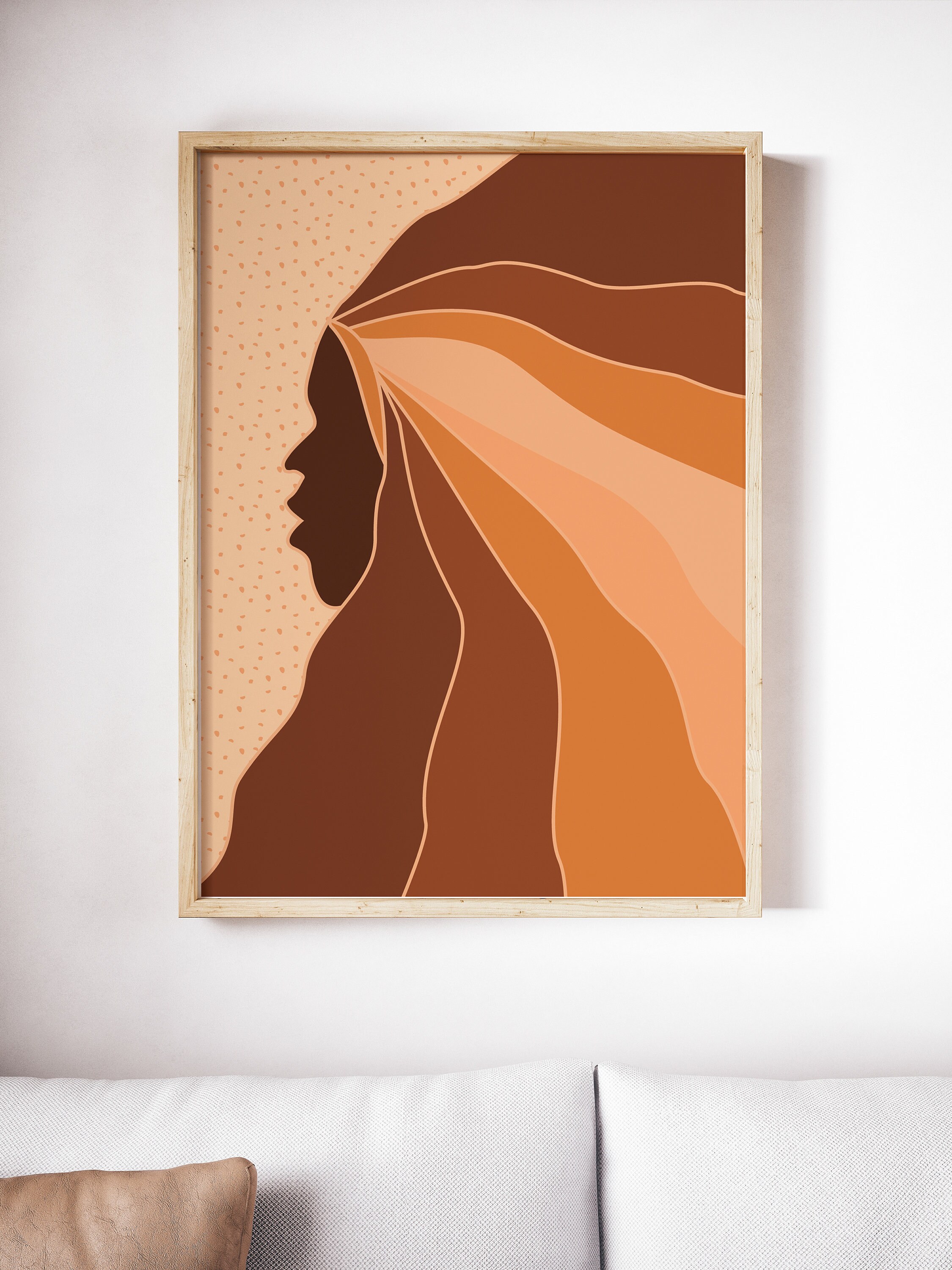 Printable Boho Face Wall Art, Hair Color Wall Art - Etsy