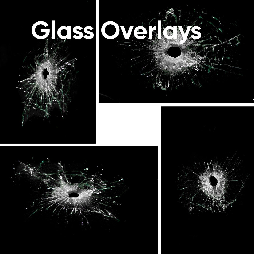 Broken Glass Overlays ,14 Overlays Pack, Digital Overlays,photoshop ...