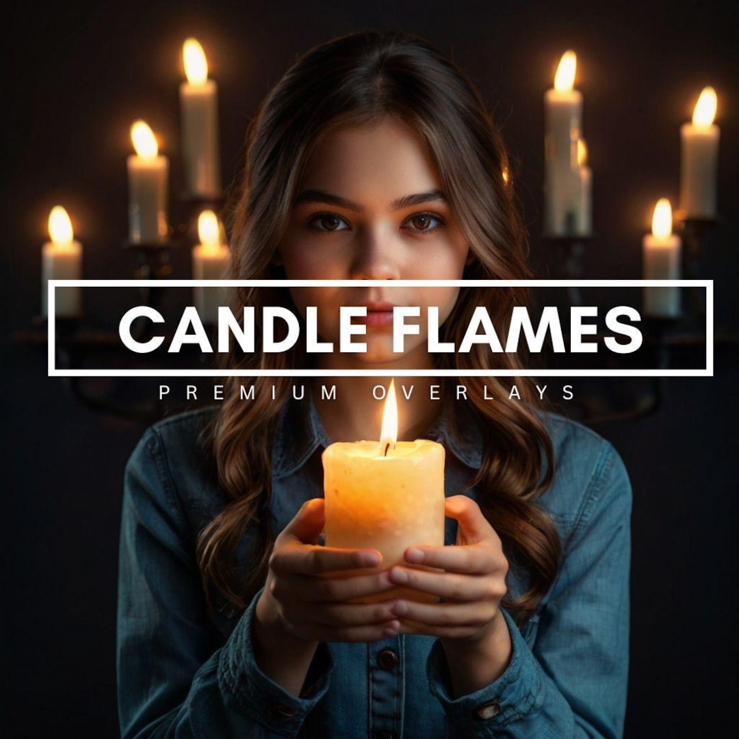 30 Candle Flame Overlays | Realistic Candle Light PNG Effects for ...