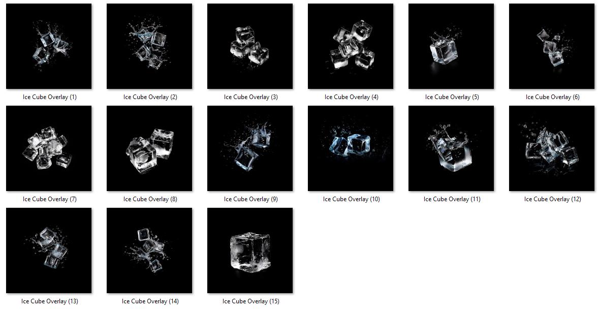 15 Ice Cube Overlays | Realistic PNG Overlays for Photography ...