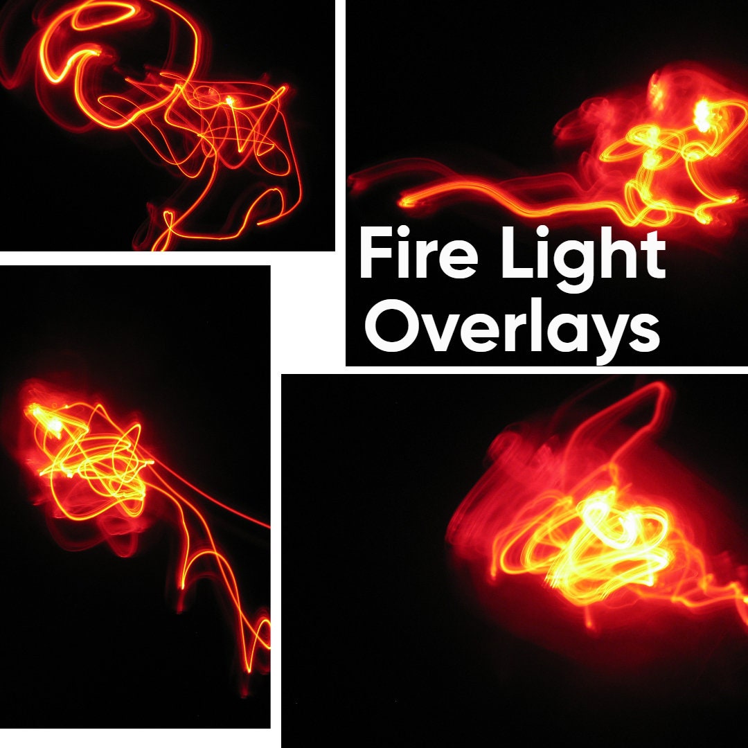 Fire Light Overlays ,20 Overlays Pack, Spark Overlays , Digital ...