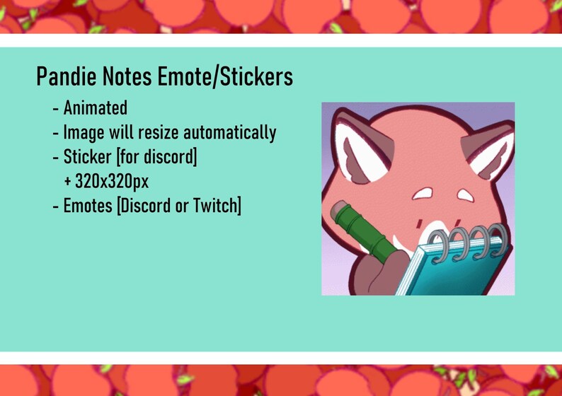 Red Panda Notes Emotes /stickers Set for Twitch and Discord - Etsy