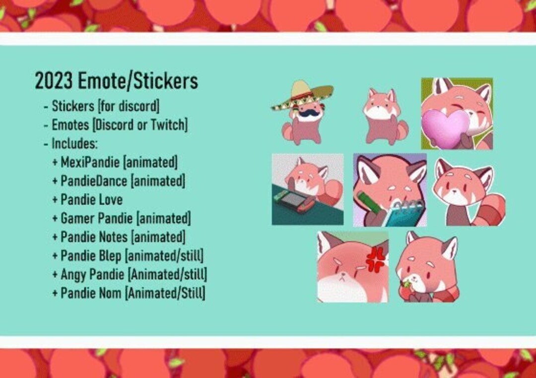 2023 Pandie Emotes /stickers Set for Twitch and Discord - Etsy