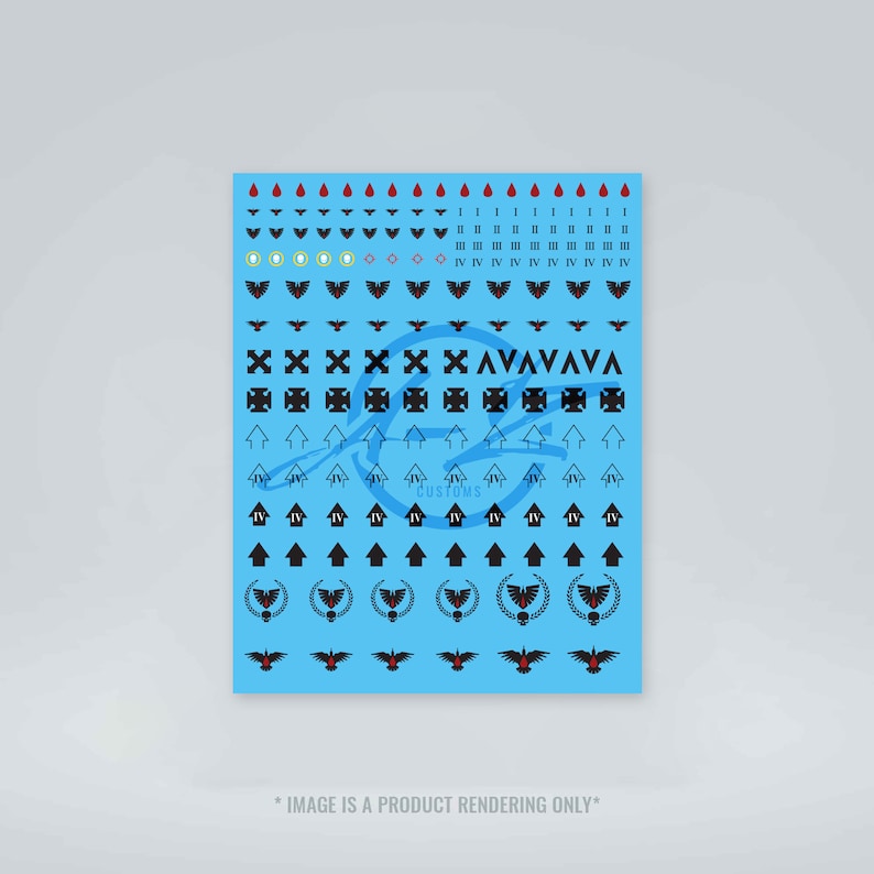 Blood Birds Waterslide Decal Transfers With 28 Mm Tabletop Miniatures ...